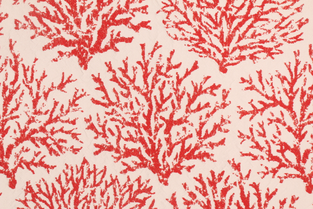 Bella Dura Coraline Woven Polyester Outdoor Fabric in Red Coral