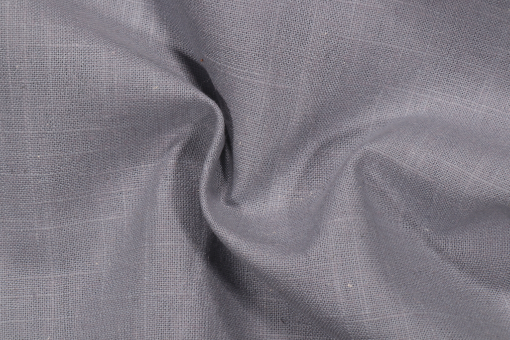 1.13 Yards Solid Slubbed Woven Cotton Drapery Fabric in Silver