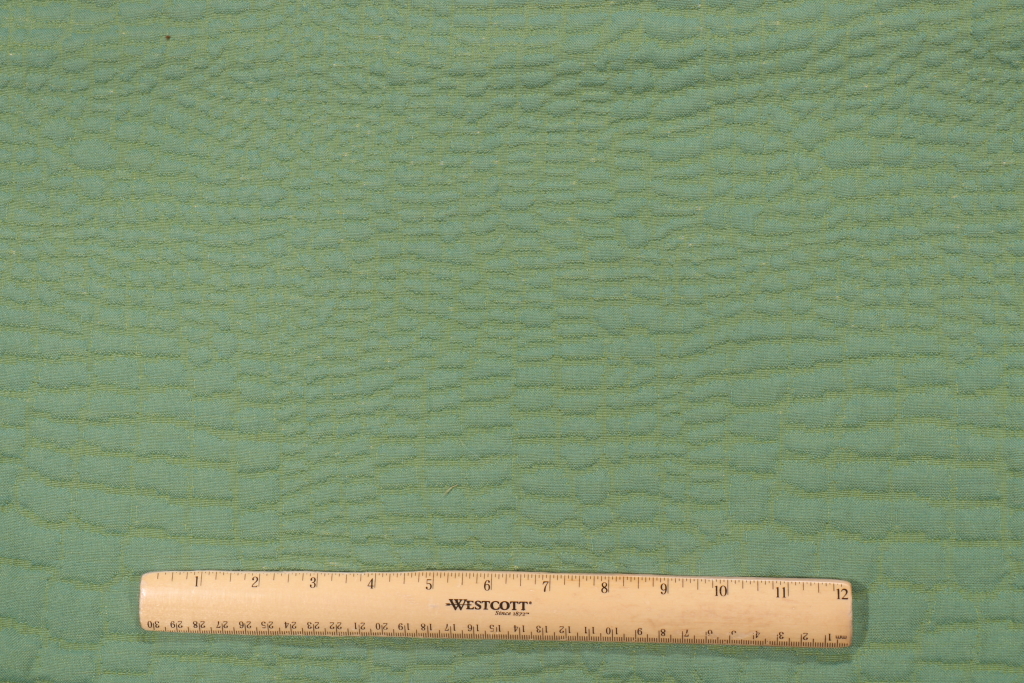 1.63 Yards Crock Woven Matelasse Upholstery Fabric in Green