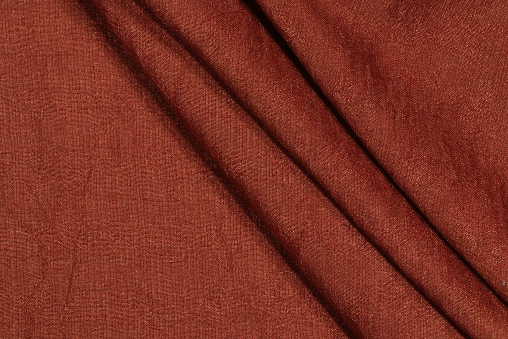 2.63 Yards Fabricut Solid Woven Drapery Fabric in Antique Red