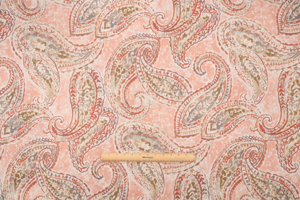 Kelly Ripa Home Bright & Lively Printed Cotton Drapery Fabric in Shell