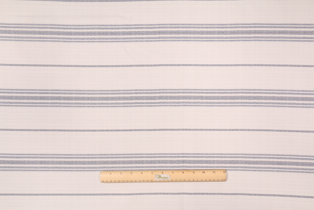 Bella Dura Ticking Woven Polyester Outdoor Fabric in Indigo