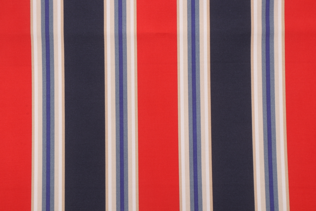 Bryant Bollywood Stripe Printed Polyester Outdoor Fabric in Multi Ruby