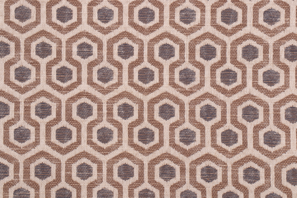 7 Yards Retro Hex Woven Upholstery Fabric in Cadet