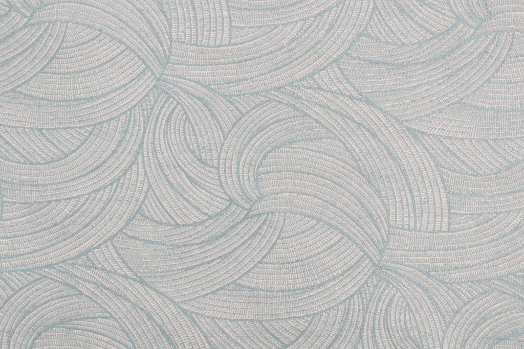 3 Yards Wavy Scroll Woven Upholstery Fabric in Aqua