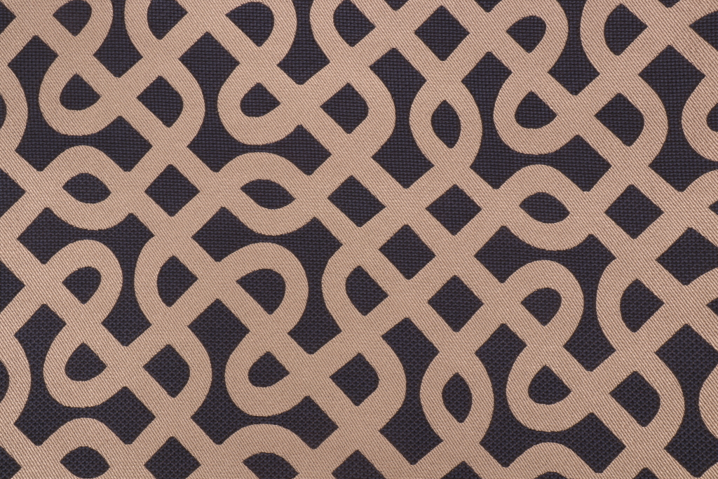 5.25 Yards Lattice Scroll Woven Upholstery Fabric in Indigo