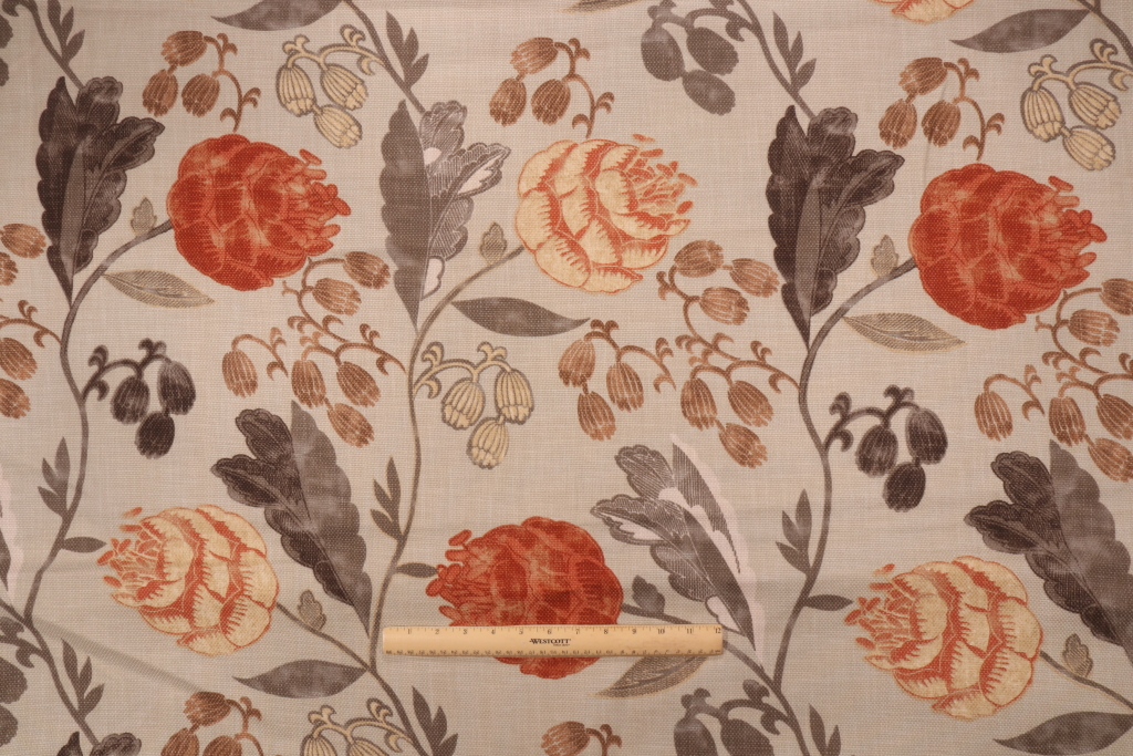 1.8 Yards Richloom Printed Cotton Drapery Fabric in Clay