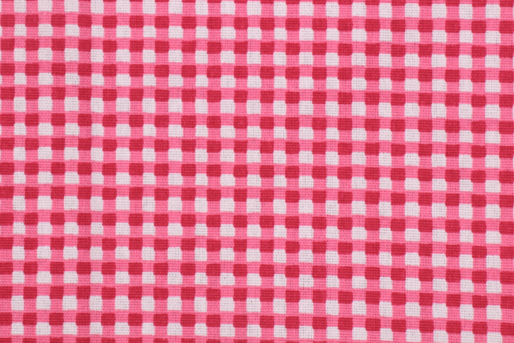 PK Lifestyles Gingham Printed Cotton Drapery Fabric in Red