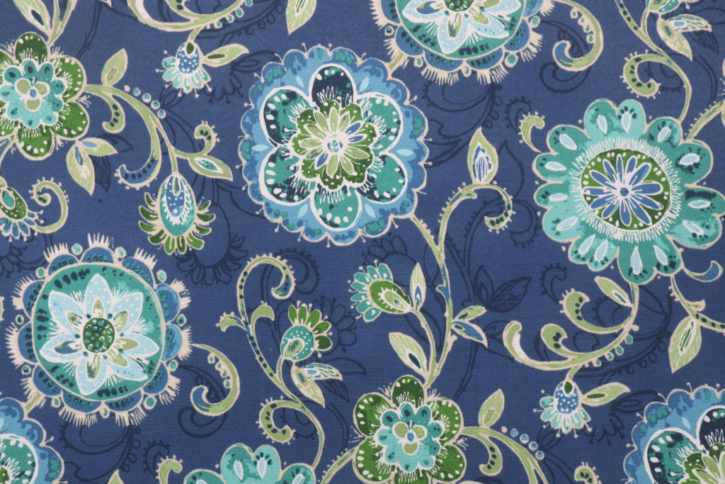 Richloom Fanfare Printed Polyester Outdoor Fabric in Capri