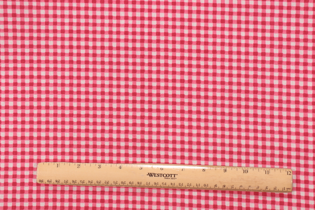 14 Yards PK Lifestyles Gingham Printed Cotton Drapery Fabric in Red