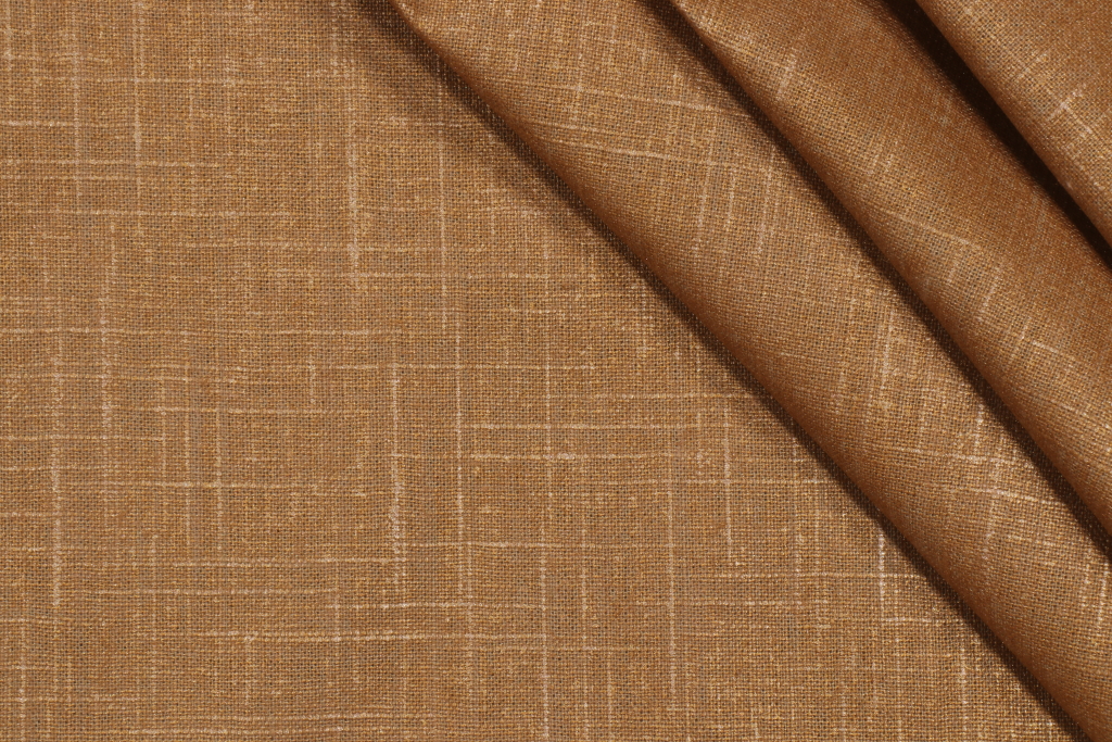 9 Yards Glazed Linen Blend Drapery Fabric in Gold