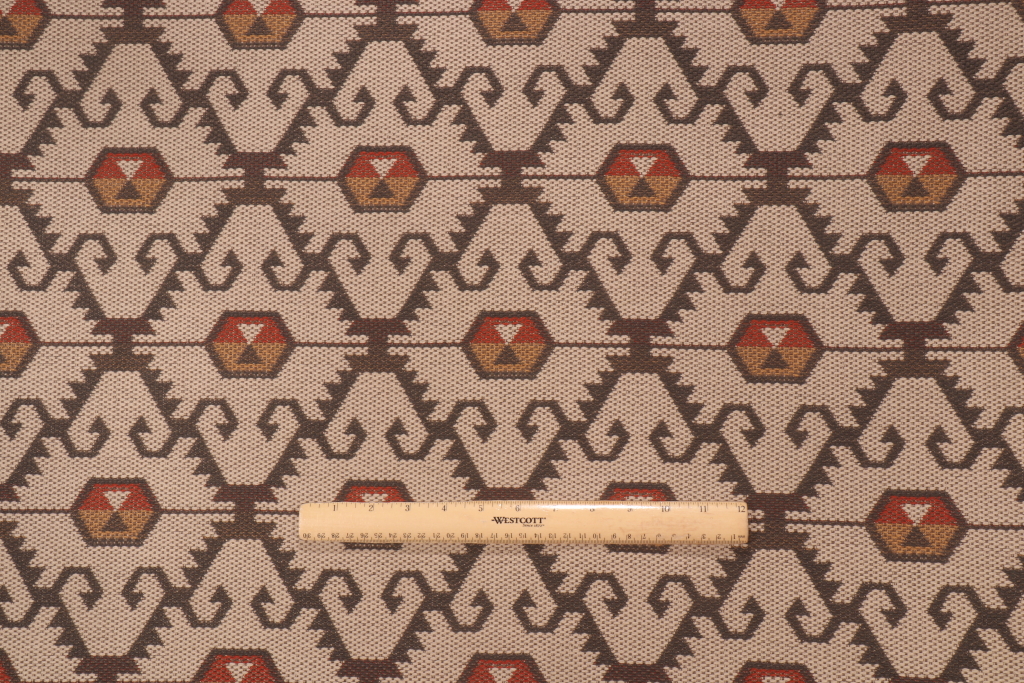 Aztec Woven Heavyweight Tapestry Upholstery Fabric in Canyon