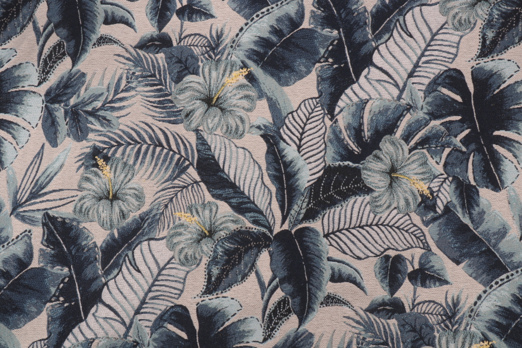 Performatex O'Java Leaves Woven Upholstery Fabric in Blue