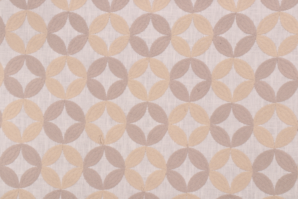 Valiant Fabrics Emery Embroidered Drapery Fabric in Natural