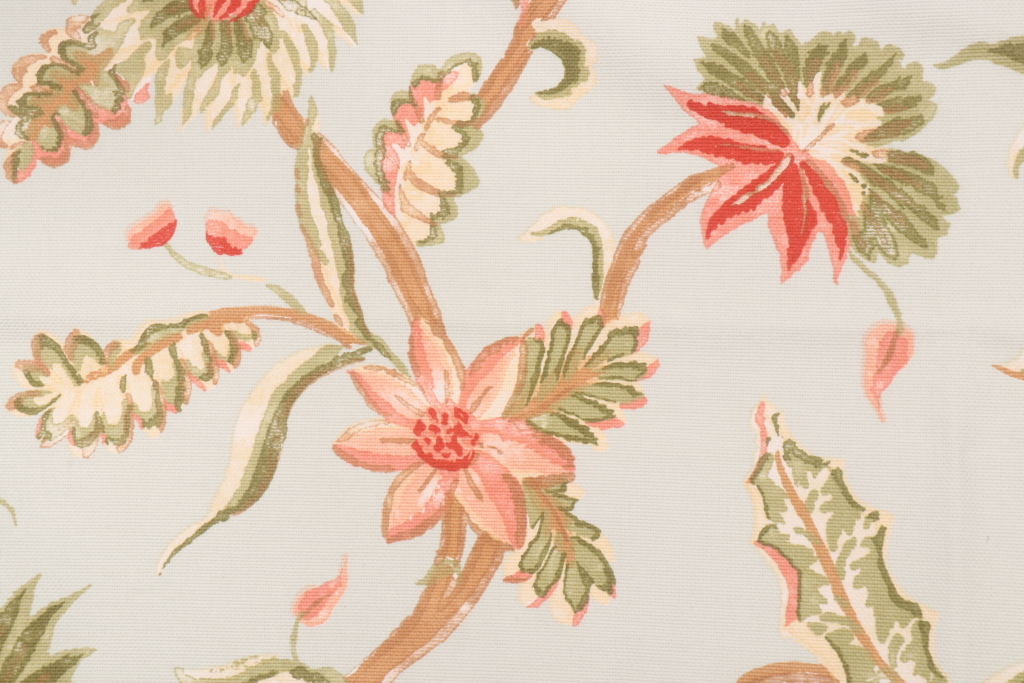 1.2 Yards Thibaut Georgetown Printed Cotton Drapery Fabric in Blue F96135