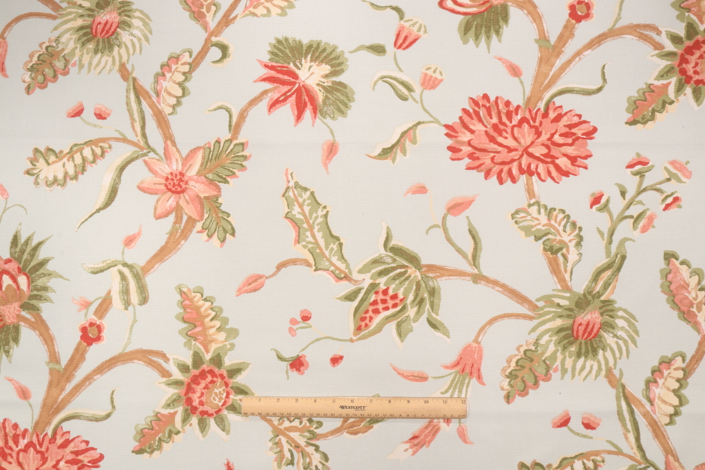 1.2 Yards Thibaut Georgetown Printed Cotton Drapery Fabric in Blue F96135