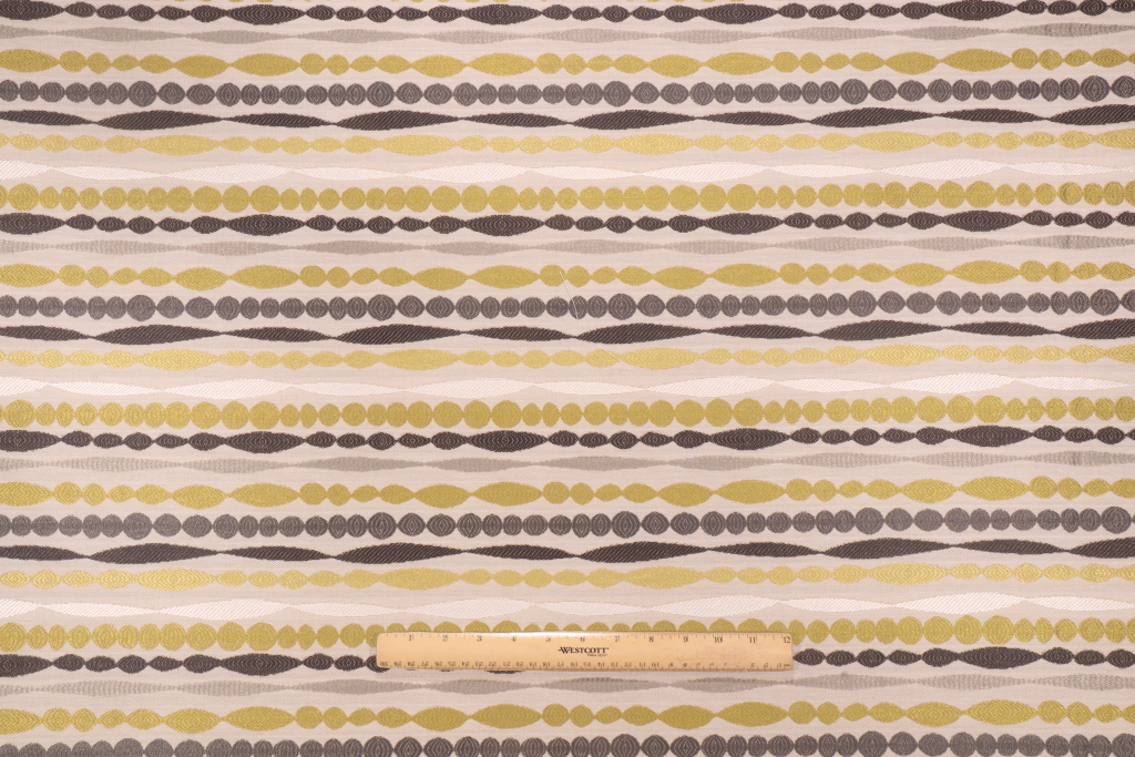 Mod Stripe Woven Upholstery Fabric in Lime