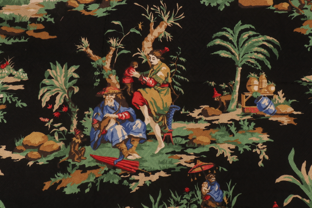 1 Yard Portfolio Singerie Printed Cotton Jacquard Drapery Fabric