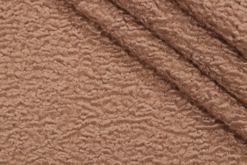 4 Yards Fuzzy Faux-Fur Upholstery Fabric in Latte