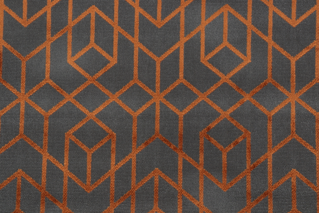 8.63 Yards Art Deco Grois Point Velvet Upholstery Fabric in Peacock