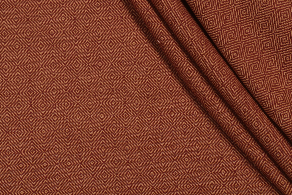 10 Yards Mini Diamond Woven Upholstery Fabric in Antique Red