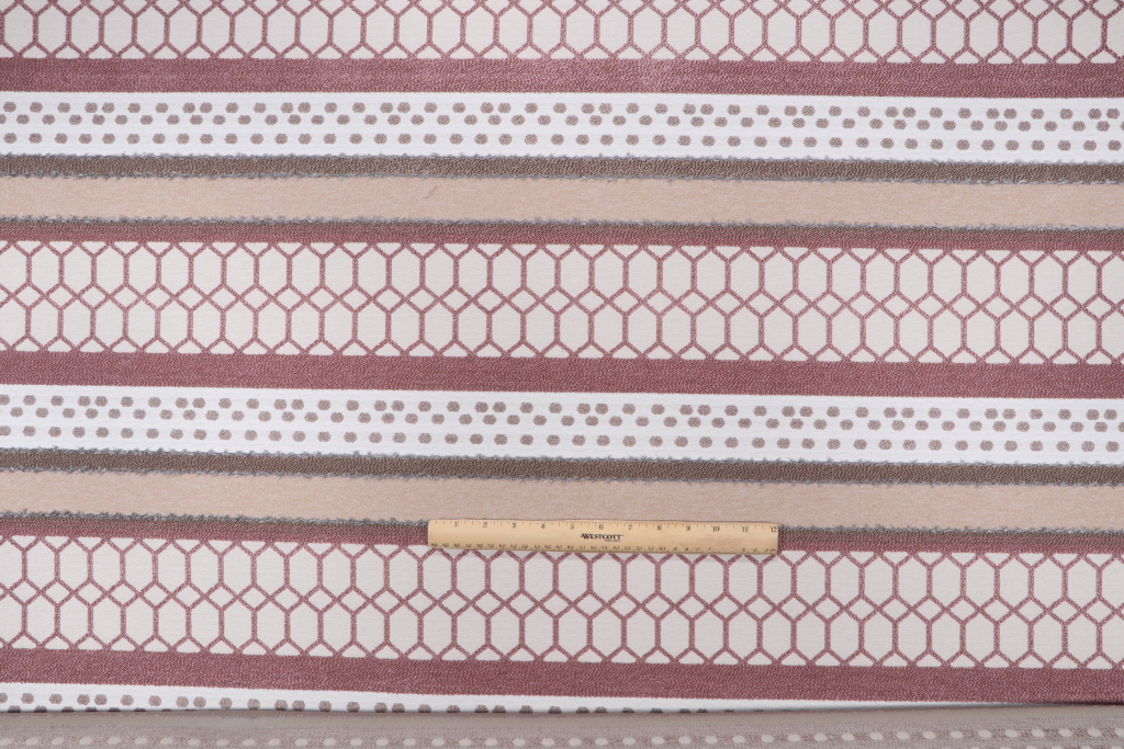 4.88 Yards Global Stripe Woven Upholstery Fabric in Redstone