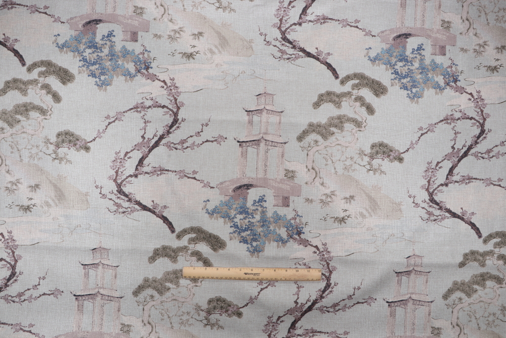 1.5 Yards Regal Fabrics Zen Printed Drapery Fabric in Flax