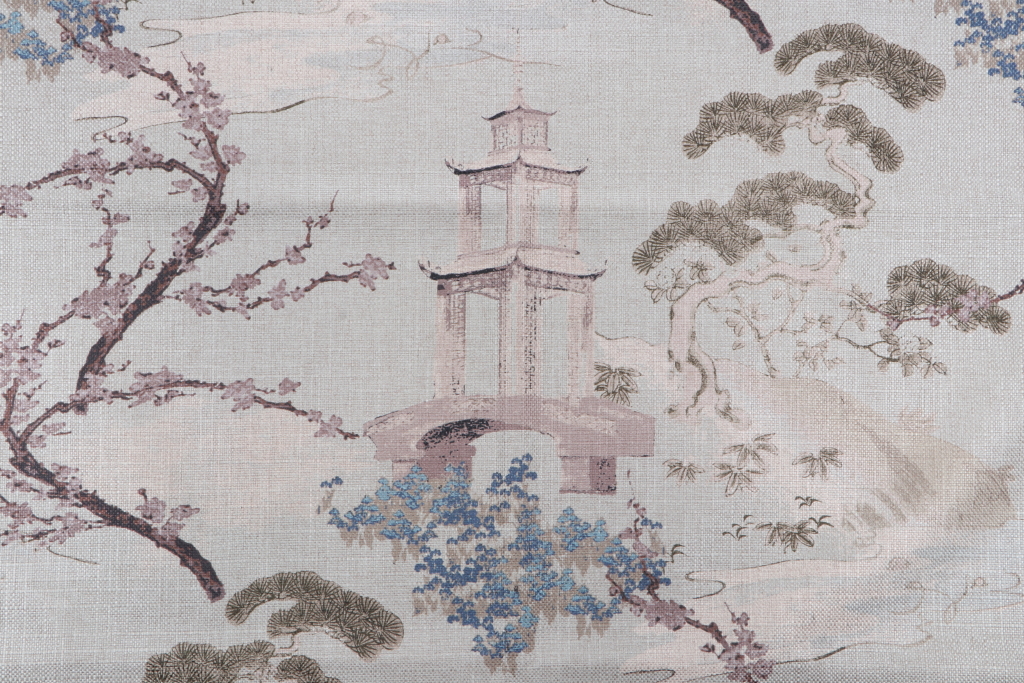 1.5 Yards Regal Fabrics Zen Printed Drapery Fabric in Flax