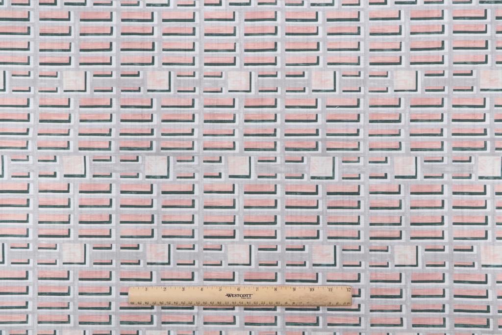 4.5 Yards Lacefield Telfair Printed Drapery Fabric in Rose