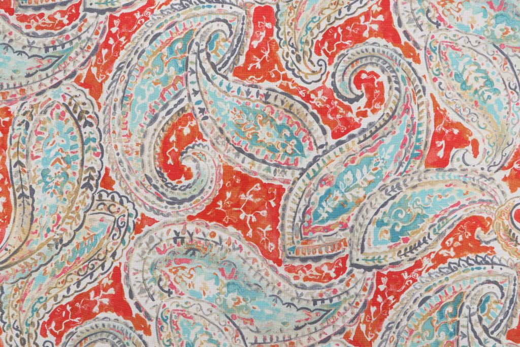 Kelly Ripa Home Bright & Lively Printed Cotton Drapery Fabric in Nectar