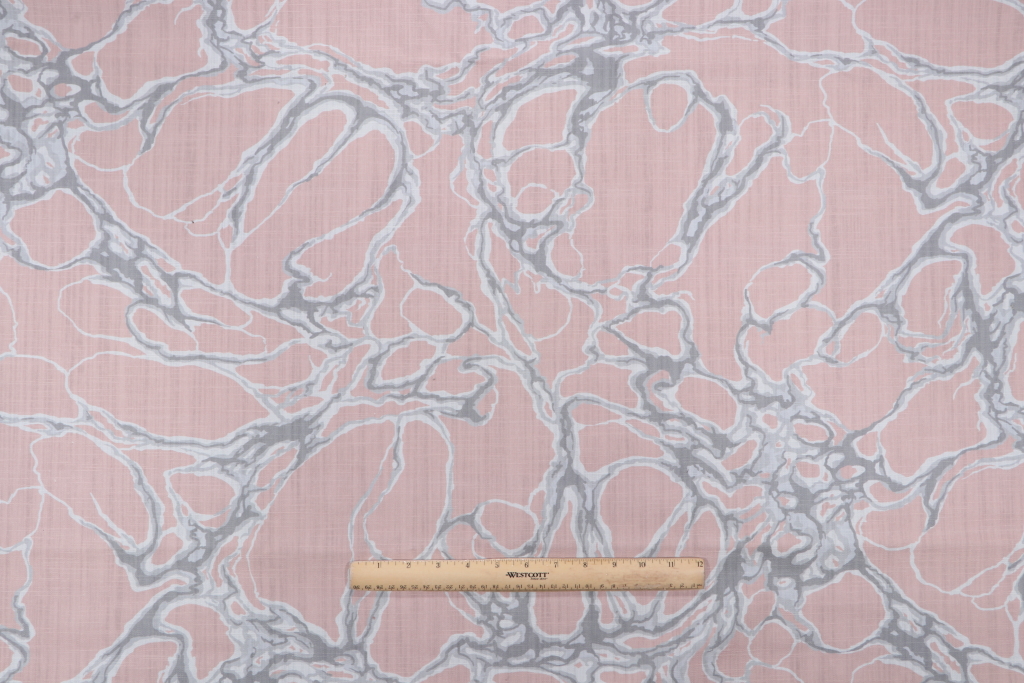 4.38 Yards Lacefield Marble Printed Drapery Fabric in Rose