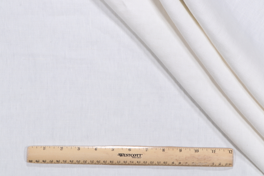 Lino Textiles Dakota Tumbled Linen Decorator Fabric in Ivory