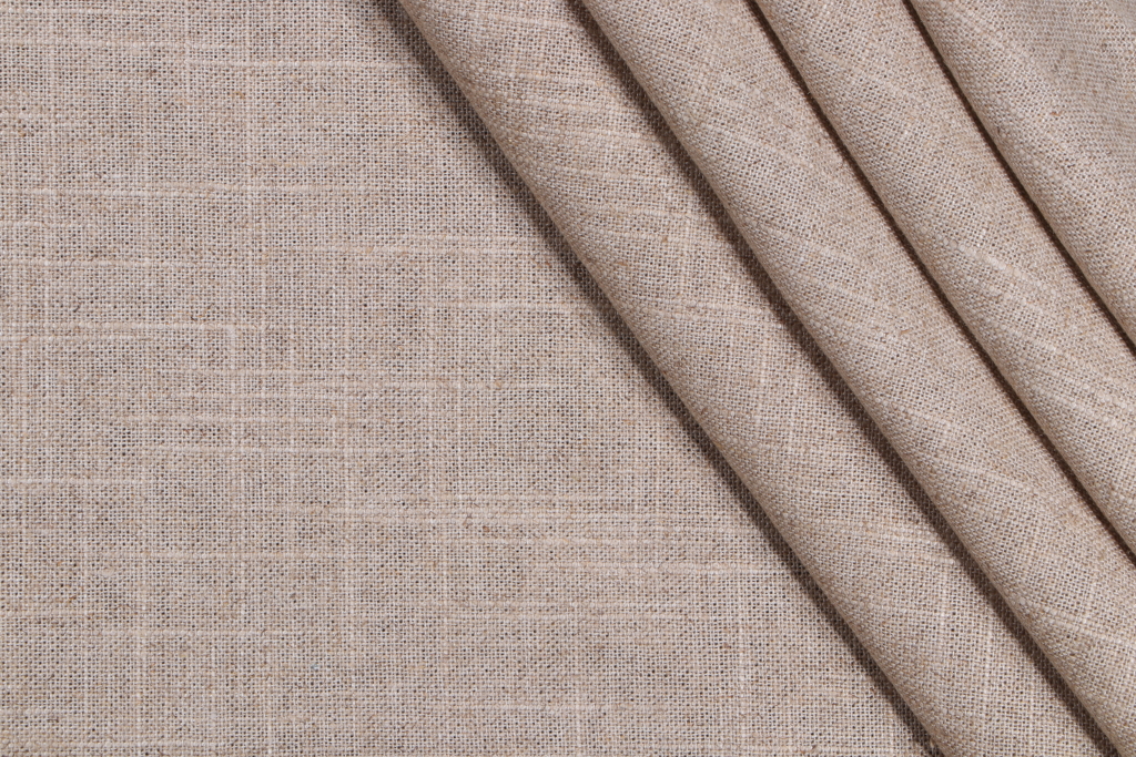 Lino Textiles Ancient Slubby Woven Linen Blend Drapery Fabric in Natural