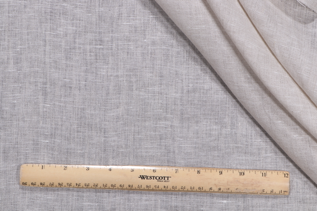 Lino Textiles Augusta-Scrim Sheer Linen Drapery Fabric in Oatmeal