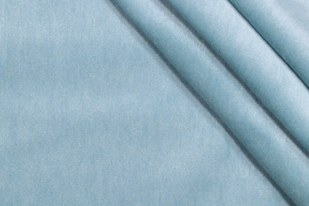 3.25 Yards Solid Velvet Upholstery Fabric in Ice Blue