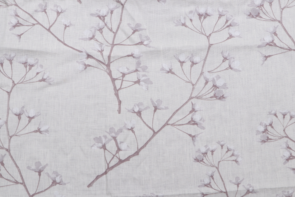 1.25 Yards Old World Weavers Blossom Printed Linen Drapery Fabric in Samite