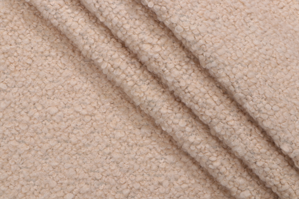 Sample of Kaufmann Angora Woven Upholstery Fabric in Flax