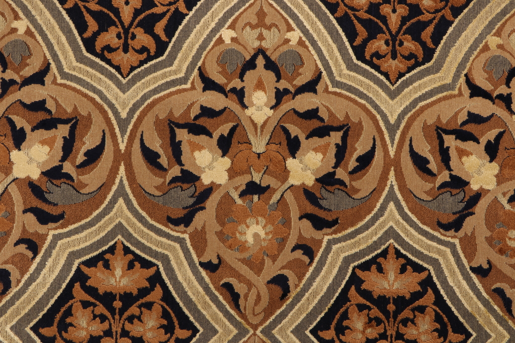 Scalamandre Sahara Grois Point Velvet Upholstery Fabric in Noir/Or