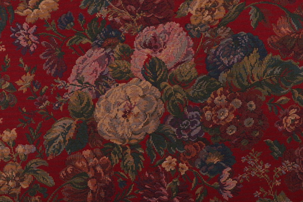 3 Yards Scalamandre Veronica Tapestry Upholstery Fabric in Red