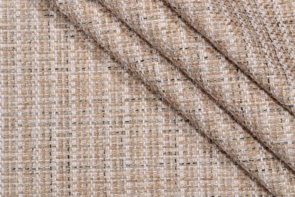 2.5 Yards Chanel Woven Chenille Upholstery Fabric in Oatmeal