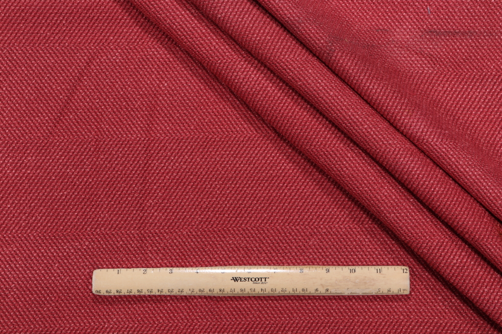 3.5 Yards Club Woven Teflon Backed Woven Upholstery Fabric in Strawberry