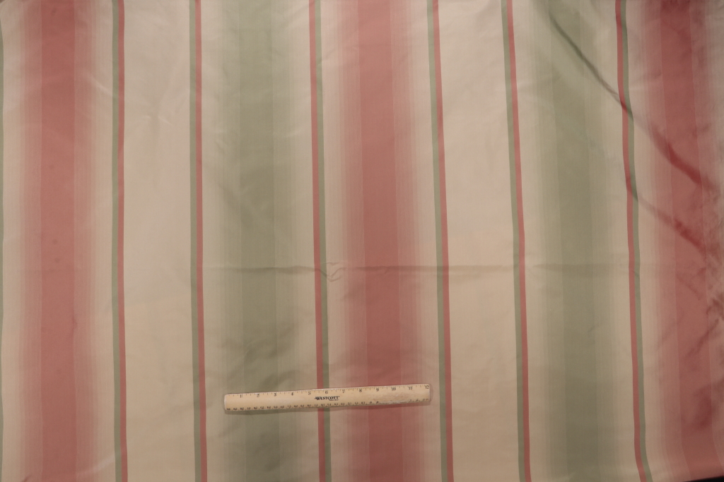 2 Yards Scalamandre Majorca Stripe Silk Decorator Fabric in Multi/Coral