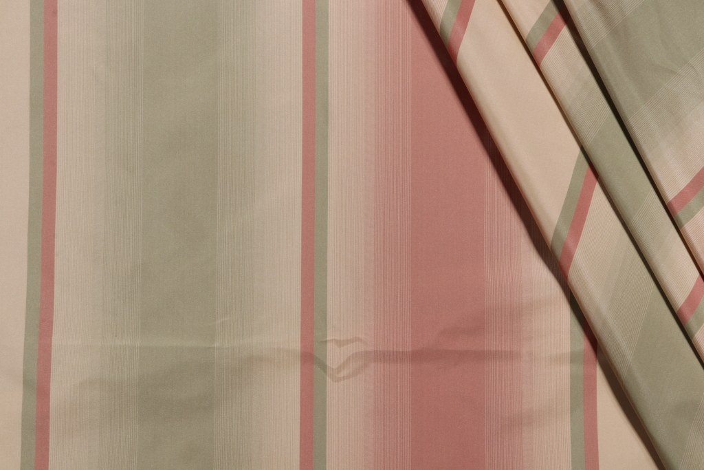 2 Yards Scalamandre Majorca Stripe Silk Decorator Fabric in Multi/Coral