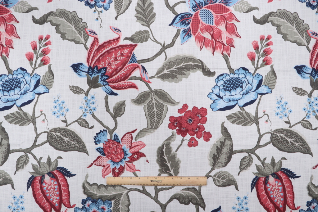 Sample of Hamilton Wadsworth Printed Cotton Drapery Fabric in Jewel