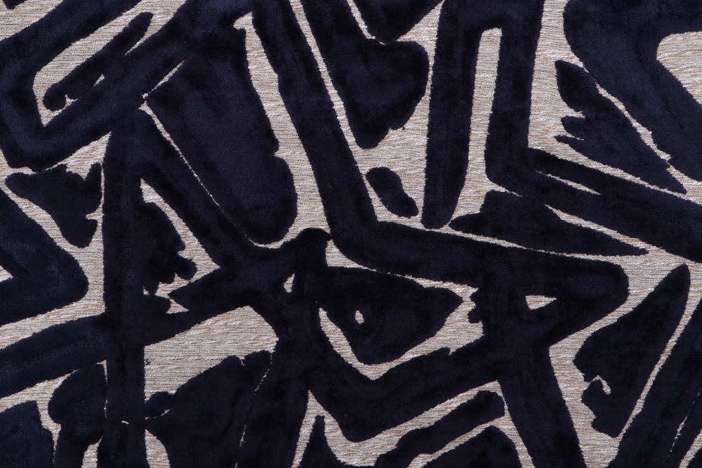 3.63 Yards Zeppelin Velvet Upholstery Fabric in Indigo