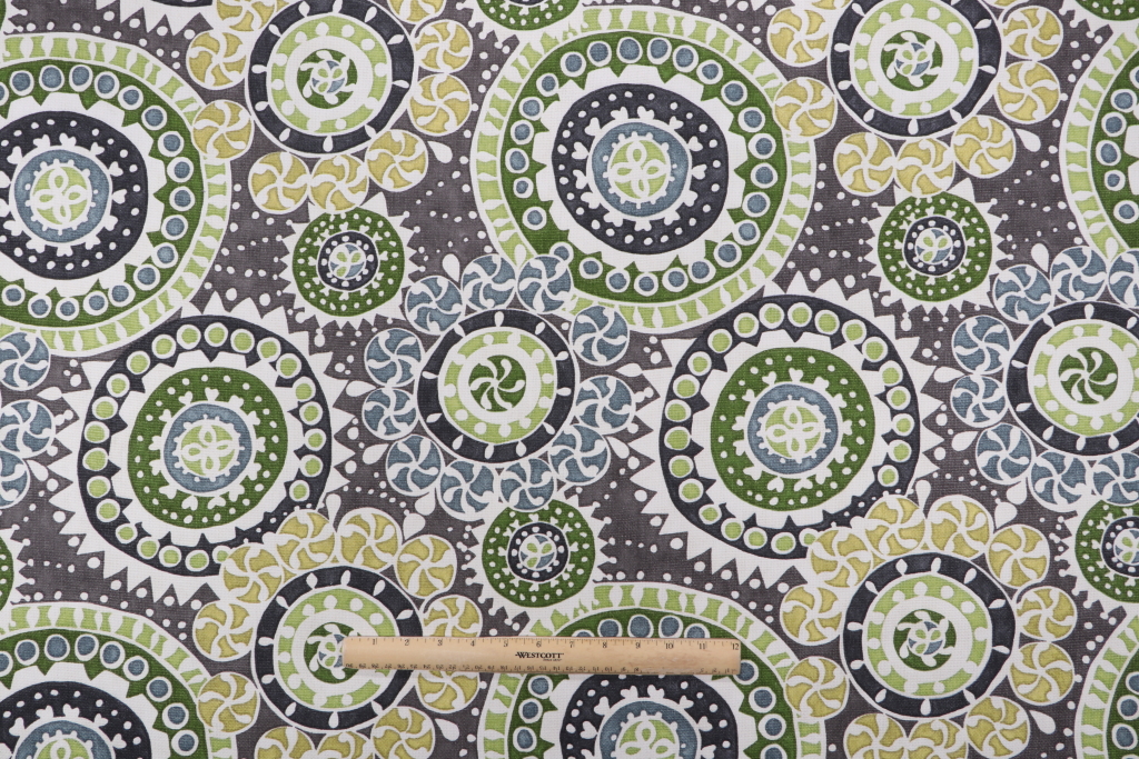 1 Yards Richloom Kenzo FL225 Printed Cotton Drapery Fabric in Multi Hemlock