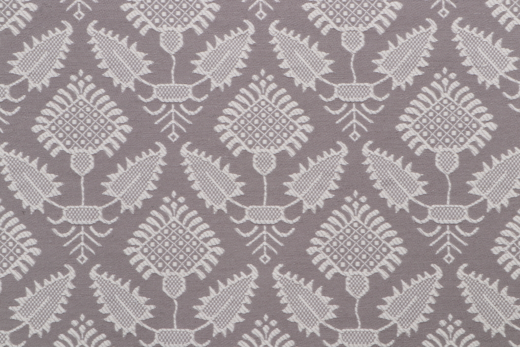 3.75 Yards Fabricut Pondicherry Damask Upholstery Fabric in Grey