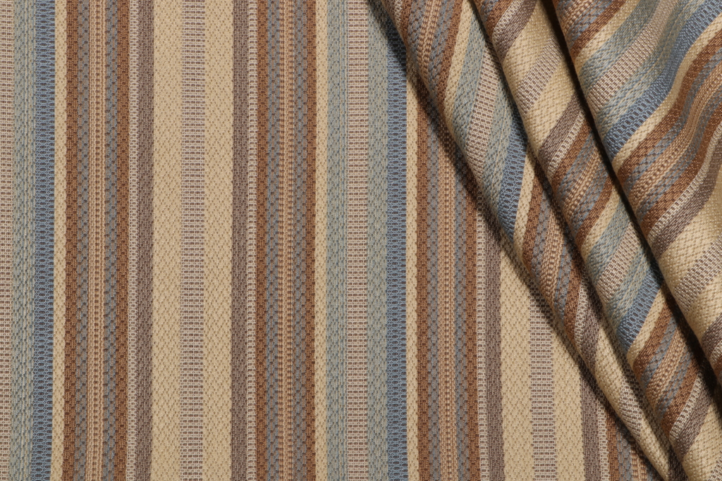 3 Yards Scalamandre Gianna Stripe Woven Upholstery Fabric in Adam Blue