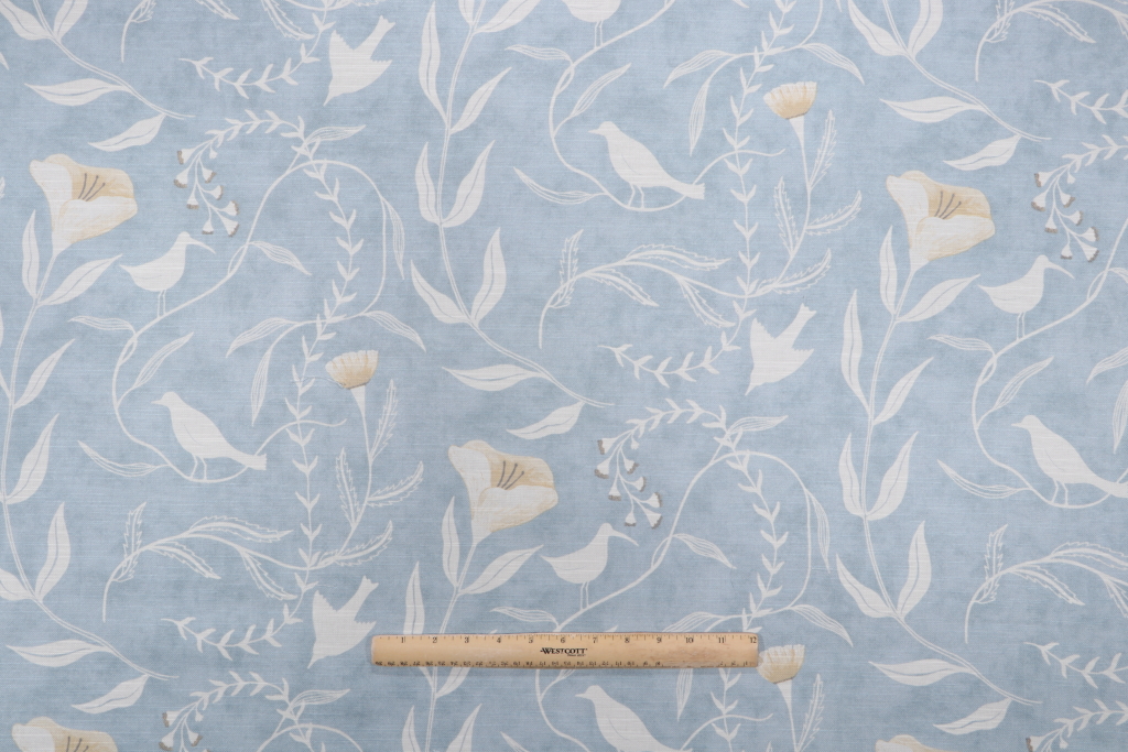 Sample of Elana Gabrielle Birdsong Printed Cotton Drapery Fabric in ...