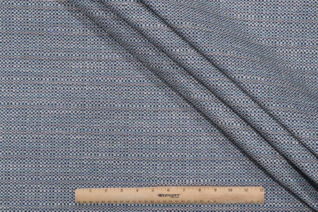 8.25 Yards Waverly Tabby Woven Upholstery Fabric in Lapis